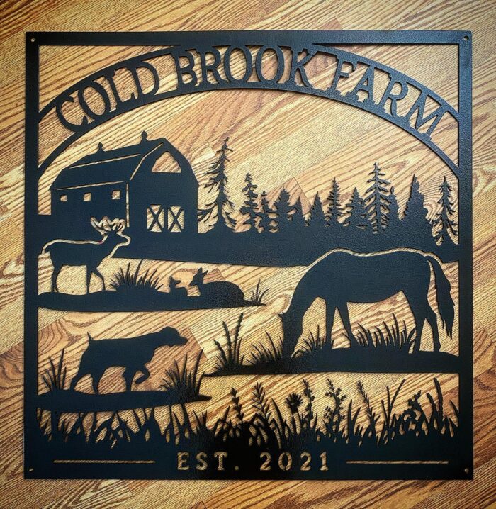 Cold Brook Farm Custom Outdoor Metal Farm Sign